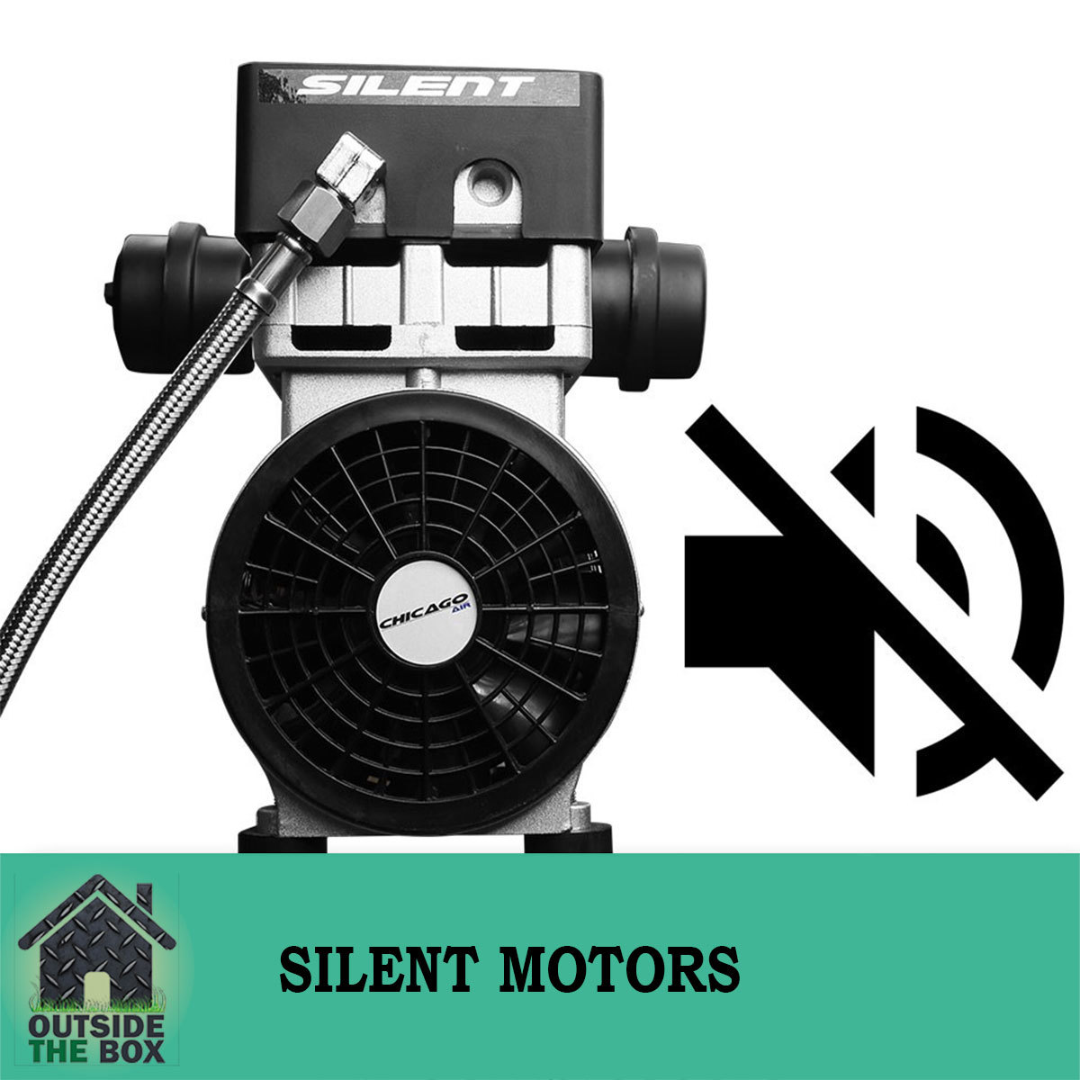 Chicago HUSH30 Aluminium Silenced 30L Air Compressor Rubber Dampener ...