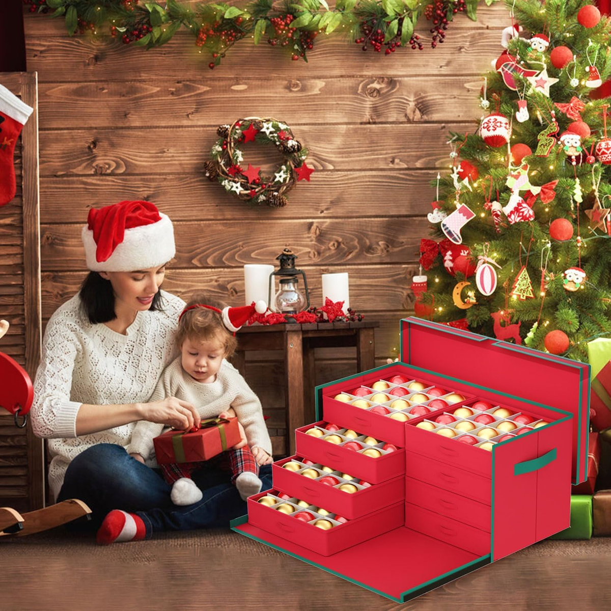 128 Ornament Capacity Organizer - Holds 128 Ornaments (up To 3"), With ...