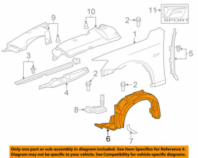 53805-53050 Toyota Liner, front fender, rh 5380553050, New Genuine OEM ...