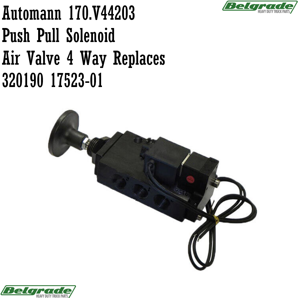Automann 170.V44203 Push Pull Solenoid Air Valve 4 Way Replaces 320190 ...