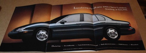 1995 Print Ad Chevrolet Lumina Car Poster Room for 6 adults drive ride ...