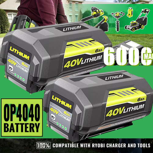 1-2Pack 6.0Ah 40V Lithium new Battery for Ryobi 40V OP4026 OP4030 ...