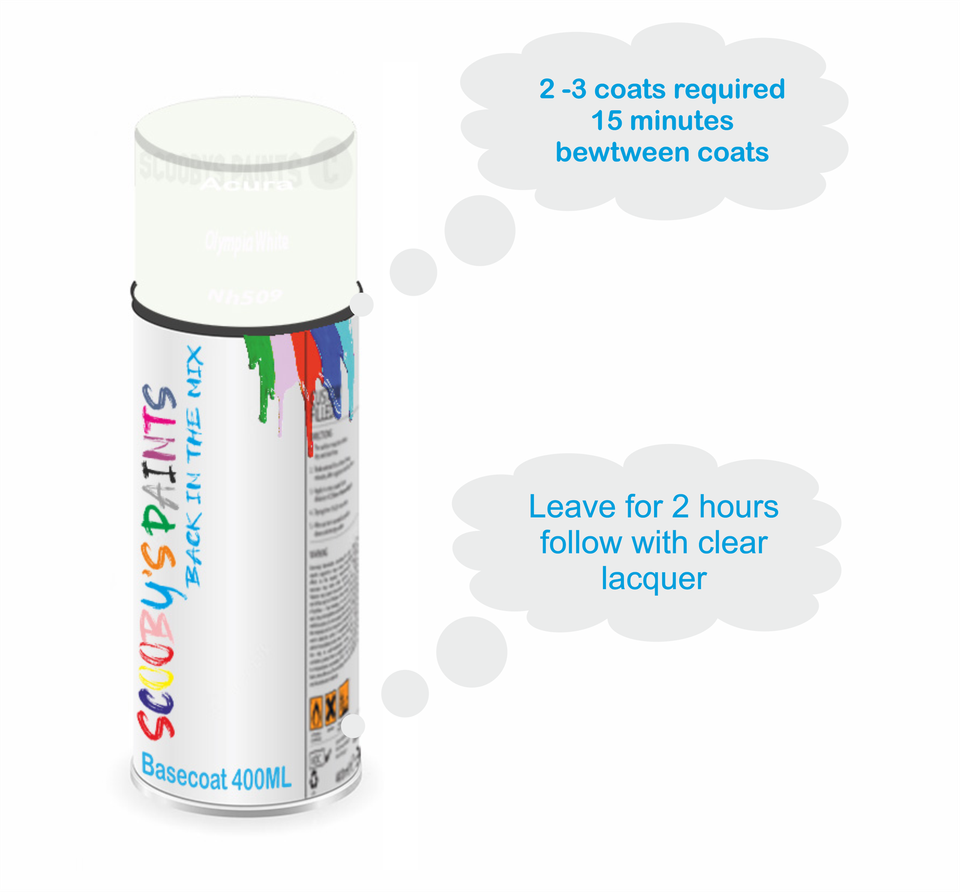 For SUZUKI SUPERIOR WHITE code 26U 2K BASECOAT MIXED AEROSOL Paint ...