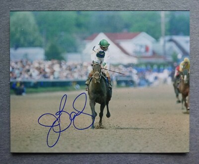 JOCKEY- JERRY BAILEY AUTOGRAPH 8x10 ACTION PHOTO 1996 KENTUCKY DERBY ...