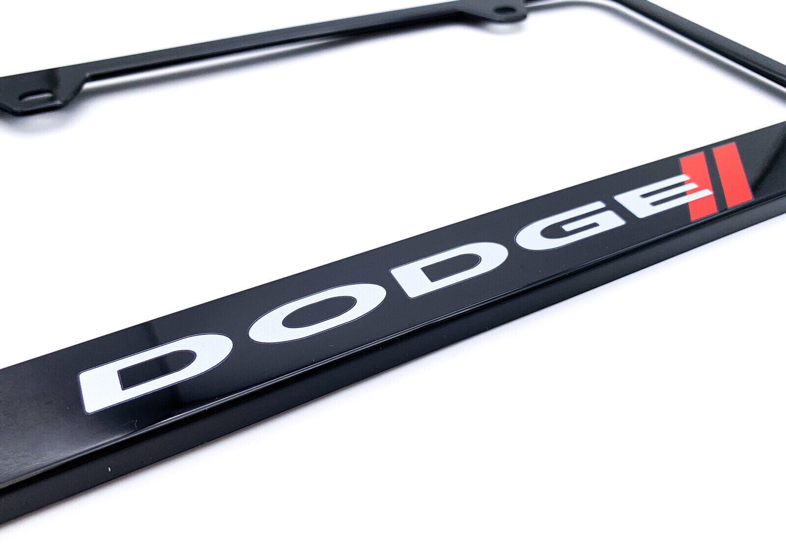 Dodge Stripe Logo Black Unbreakable Polycarbonate License Plate Frame ...