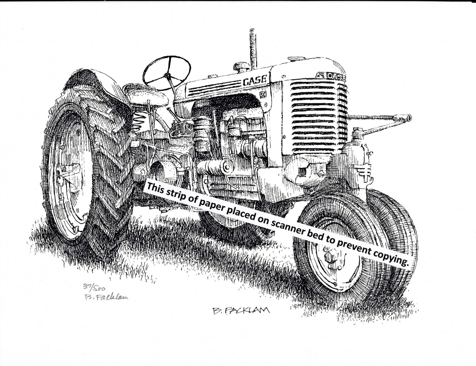 Case Model SC Farm Tractor ~ Pen & Ink Print | eBay