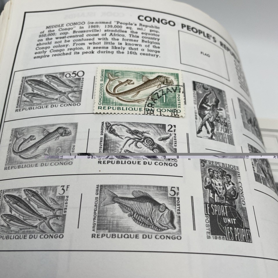 Vintage H.E. Harris Traveler Stamp Album Collecting Book USA World with ...