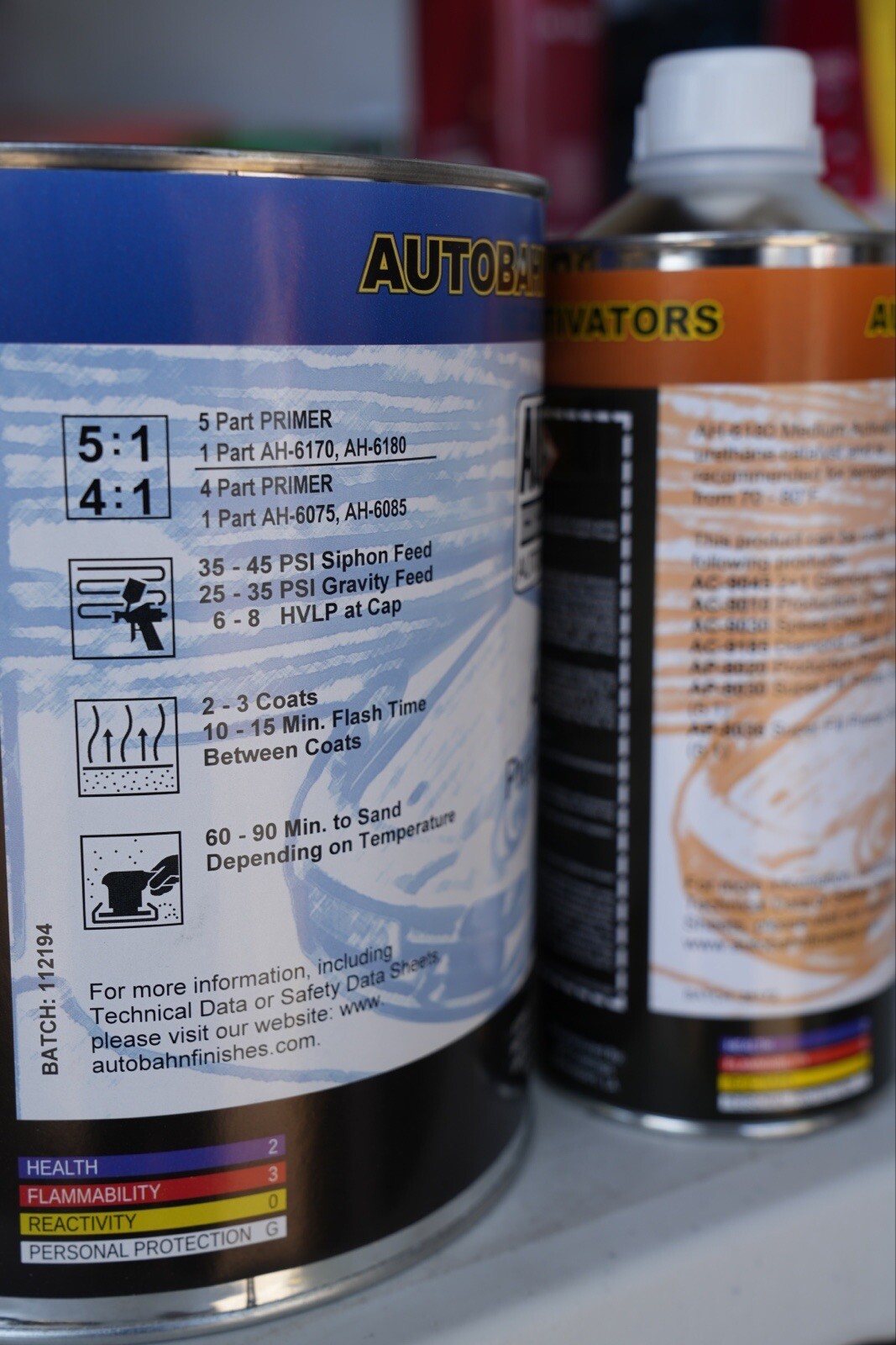 Autobahn 2K Production Primer Surfacer Gray QUART Kit Automotive Primer ...