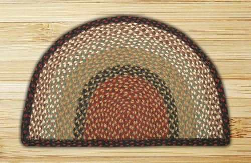 Braided Jute Slice Half Moon Area Rug. 2 Sizes. Earth Rugs. BURGUNDY ...