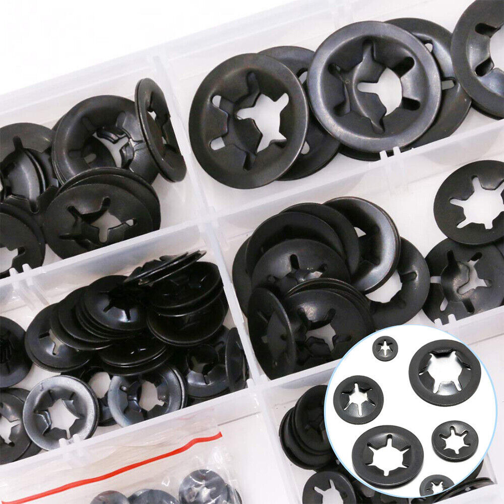 260PCS Washers Tooth Starlock Push on Locking Fasten Washers Clips Set ...