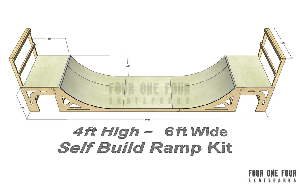 4ft High Skate Ramp Halfpipe - Mini Ramp Kit - Self Build - DIY, BMX ...