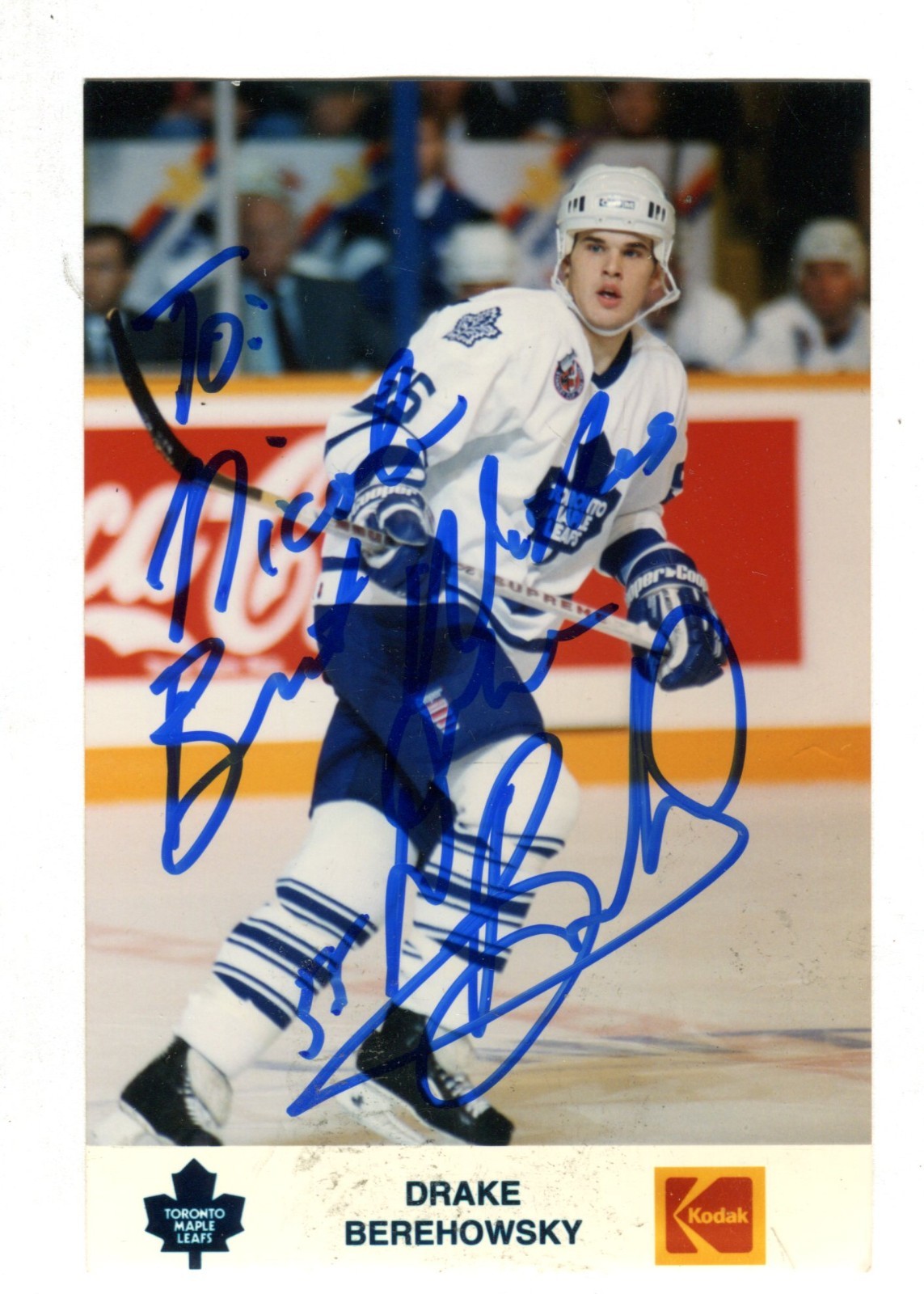 Autographed Signed Drake Berehowsky Maple Leafs 4x6 Photo jhaut | eBay