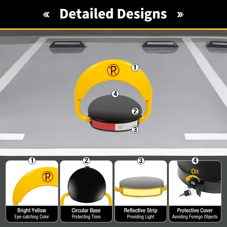 Car Parking Spot Lock Remote Control Foldable Barrier Auto Sensor Anti ...