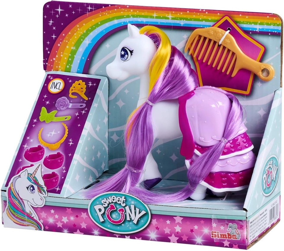 Simba 105940141 Sweet Pony Ball Party, Vinyl Pony with Long Hair, 6 ...