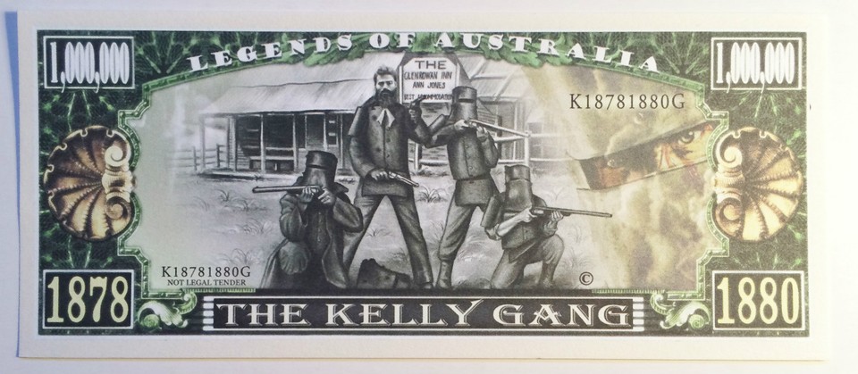 RARE: "KELLY GANG" Ned Kelly $1,000,000 Novelty Note, M/Cave. | eBay ...