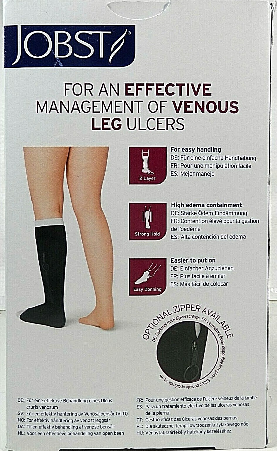 Jobst 114487 Ulcercare Beige 40 mmHg Large Knee Zip-Left Medical ...