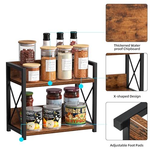 Giikin Countertop Shelf Organizer, 2 Tier Kitchen Spice Rack with ...