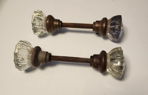 antique glass door knob set | eBay