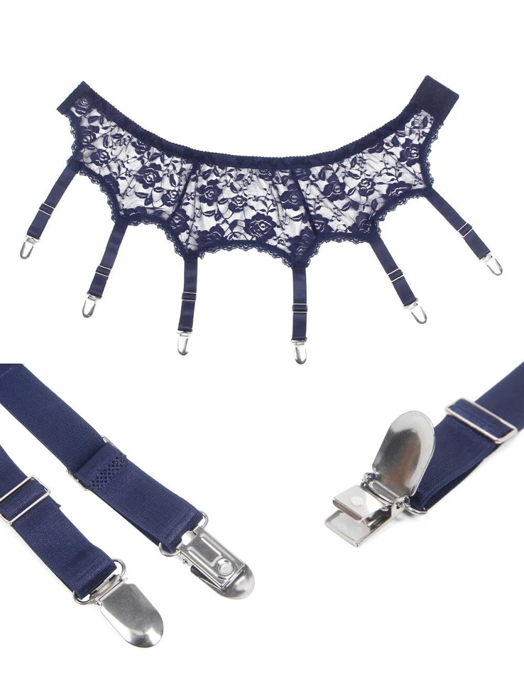 Lace Garter Belt for Women High-Waisted Plus Size Garter Belts Set for ...