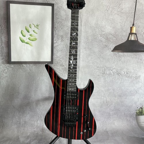 Black Synyster Gates FR Bridge Electric Guitar HH Pickups Red Stripes ...