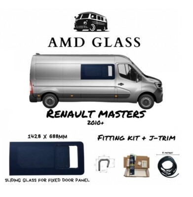 Renault Master Front DRIVER Side Sliding Window + Fitting Kit 2010-2023 ...
