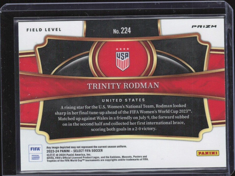 2023-24 Panini Select FIFA #224 Trinity Rodman Red White Blue Prizm ...