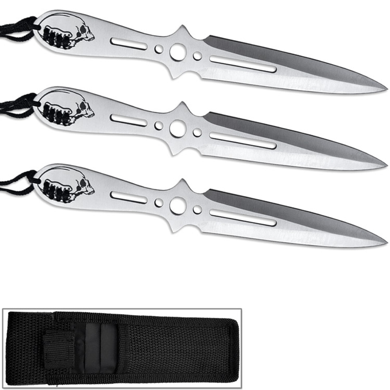Assassins Knife Set Double Edged Creed 8in Throwing Knives Skulls ...