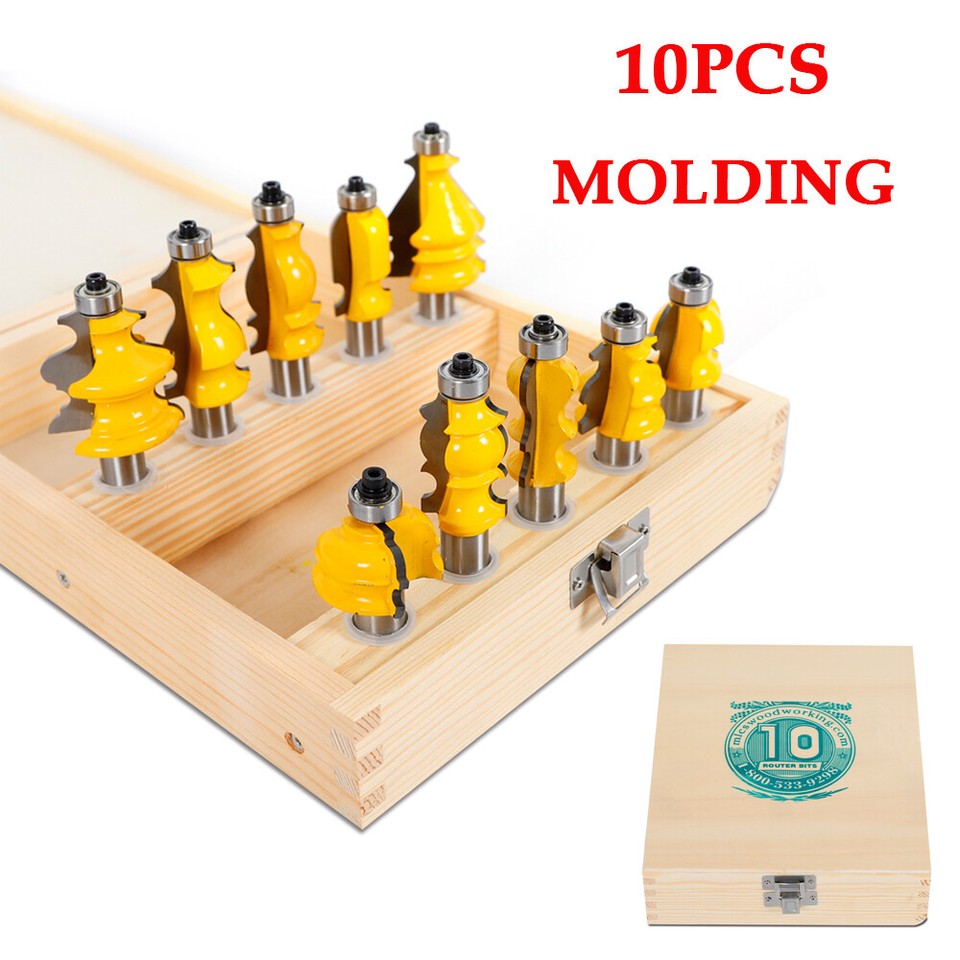 Carbide Coated Crown Molding Router Bit Set 1/2"Shank Woodworking ...