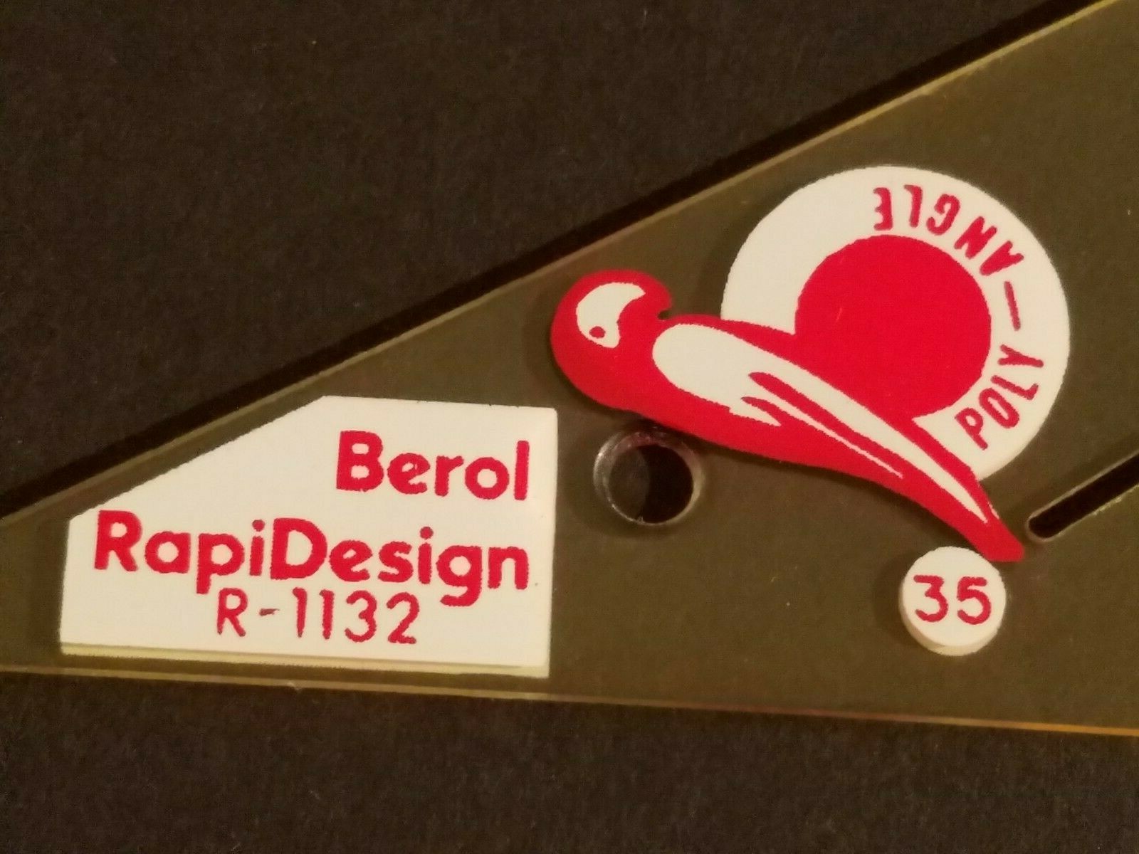 Berol Rapidesign Rapid Design Template - POLY-ANGLE R-1132 RED | eBay