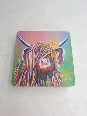 Steven Brown Square Dean’s All Butter Shortbread Tin Highland Cow With ...