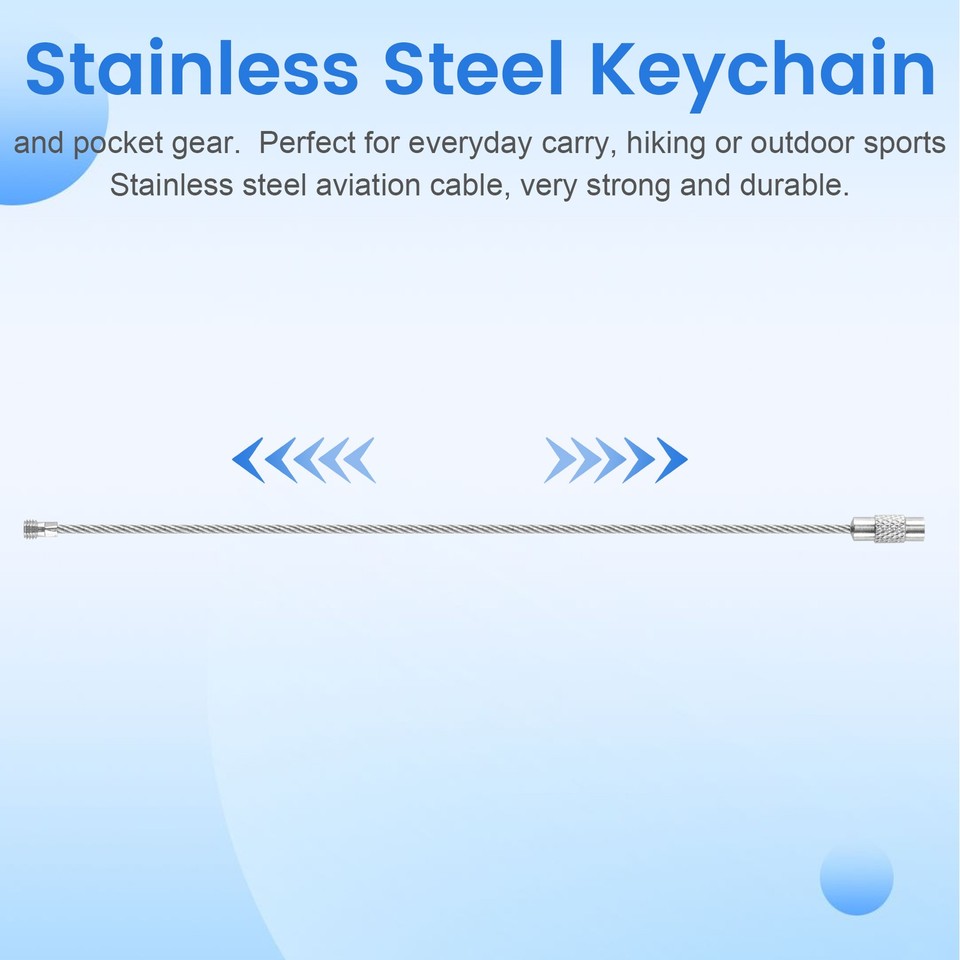 1pcs Stainless Steel Screw Locking Wire Keychain Cable Key Rings ...