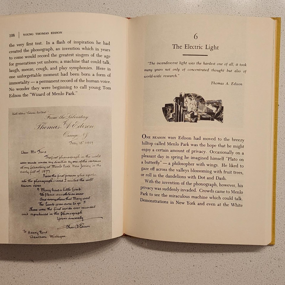 Young Thomas Edison by Sterling North - Vintage 1958 Hardcover Book | eBay