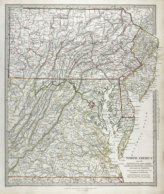 Pennsylvania New Jersey Maryland Delaware Columbia Virginia map Karte ...