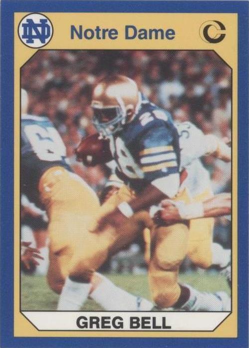1990 Collegiate Collection University of Notre Dame - Greg Bell #45 for ...