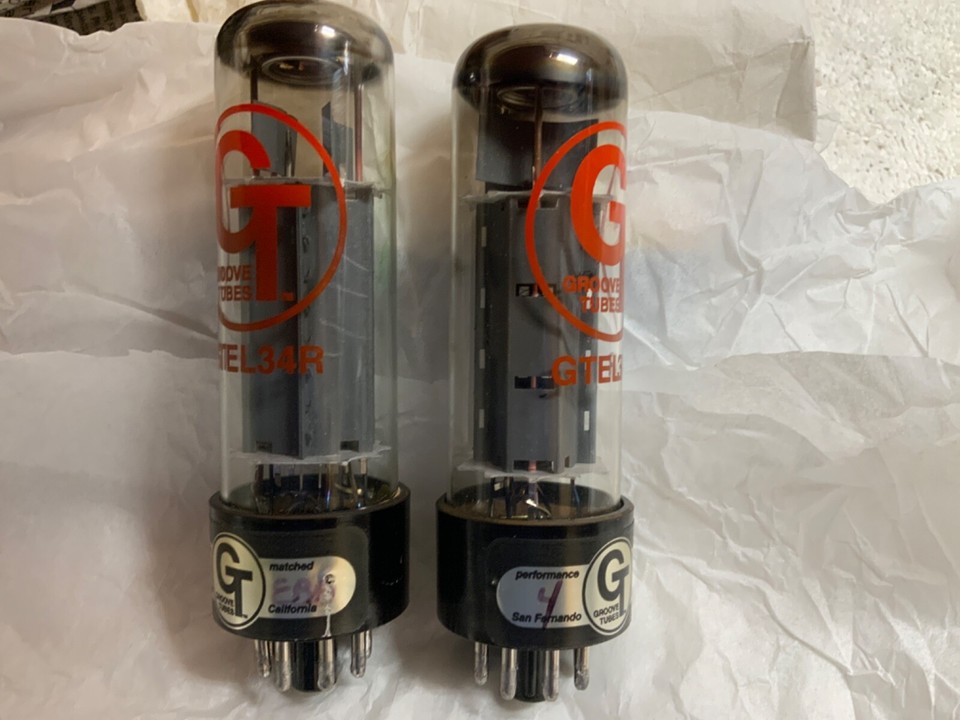 GT GROOVE TUBES EL34 6CA7 PLATINUM MATCHED PAIR. NOS. DIMPLE TOP. NEW ...