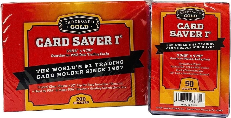 Cardboard Gold Card Saver 1 Holder PSA Graded Sleeves 50 100 200 500 ...