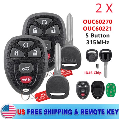 2 For 2007 2008 2009 2010 2011 2012 Cadillac Escalade Keyless Remote ...