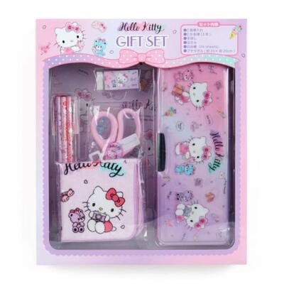 Hello Kitty Stationary set Pen case Pencil Scissors Notebook Mini towel ...