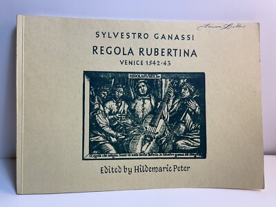 REGOLA RUBERTINA Sylvestro Ganassi Venice 1542-43 Viola Da Gamba ...