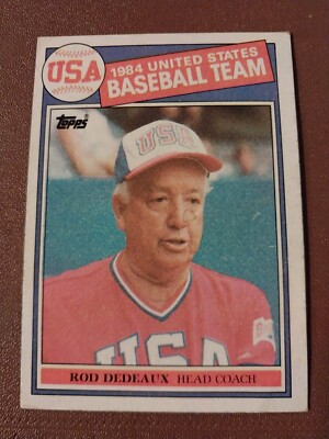 1985 ROD DEDEAUX TOPPS BASEBALL MANAGER CARD #389 TEAM USA USC TROJANS ...