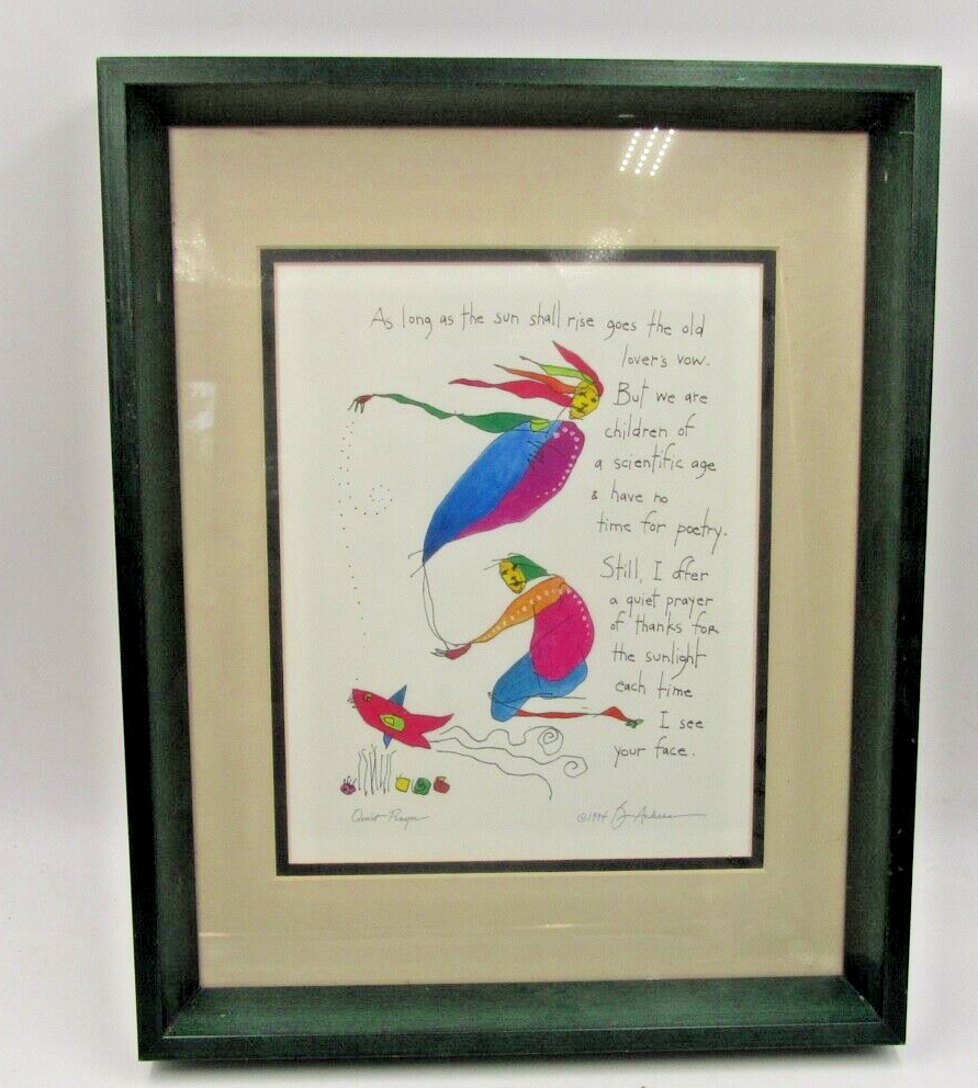 Story People Brian Andreas art 1994 Signed Print "Quiet Prayer" Framed ...