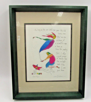 Story People Brian Andreas art 1994 Signed Print "Quiet Prayer" Framed ...