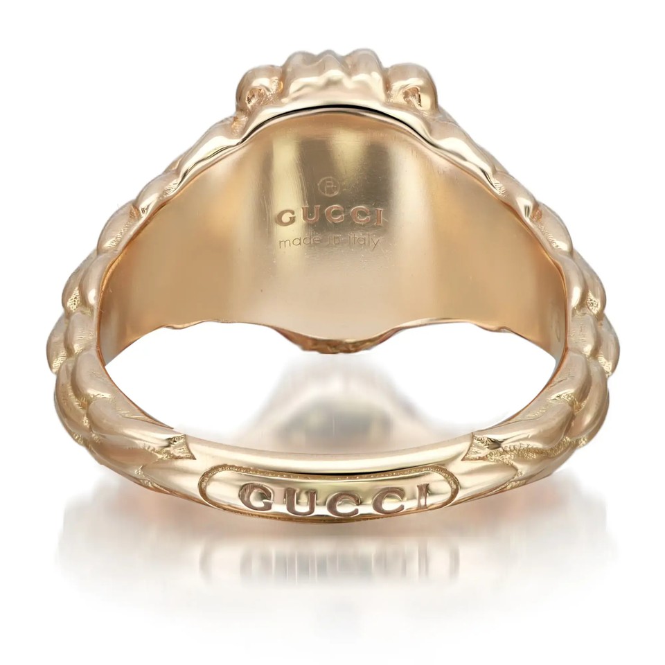 Gucci Lion Head Diamond Fire Opal Ring 18K Yellow Gold Size 7 | eBay
