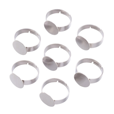 50pc 304 Stainless Steel Adjustable Finger Rings Blanks Bases Findings ...