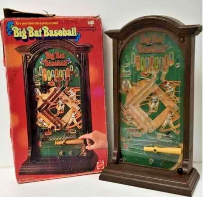 Vintage 1974 Mattel Big Bat Baseball Mechanical Pinball Game With ...