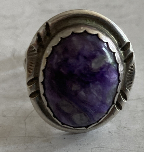 Vintage Nice Navajo Cynthia Begay CB Sterling Silver Charoite Ring Size ...