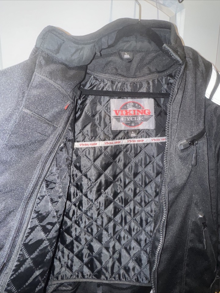 Viking Cycle Armored Lightweight Motorcycle Jacket Mens Size L | eBay