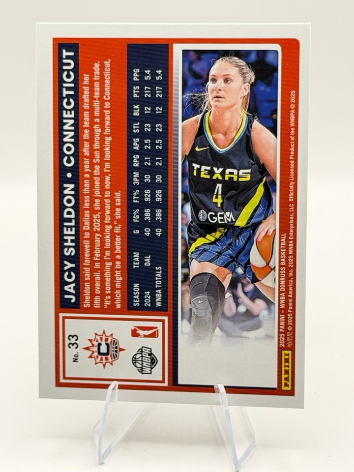 2025 Donruss WNBA #33 Jacy Sheldon, Washington Mystics, Silver Holo🔥🏀 ...