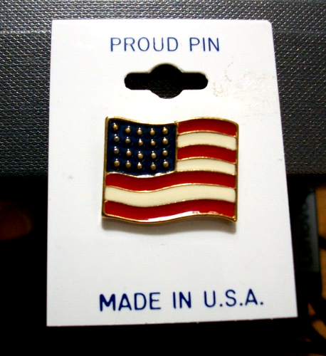 VTG. Enamel AMERICAN FLAG LAPEL HAT PIN~ USA PROUD PIN~ United States ...
