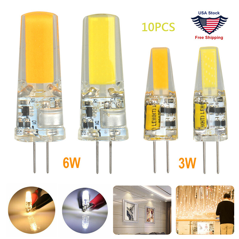 10Pack G4 LED 12V AC/DC COB Light 3W 6W High Quality LED G4 COB Lamp ...